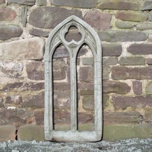 Trefoil gothic window | Garden | Statuary